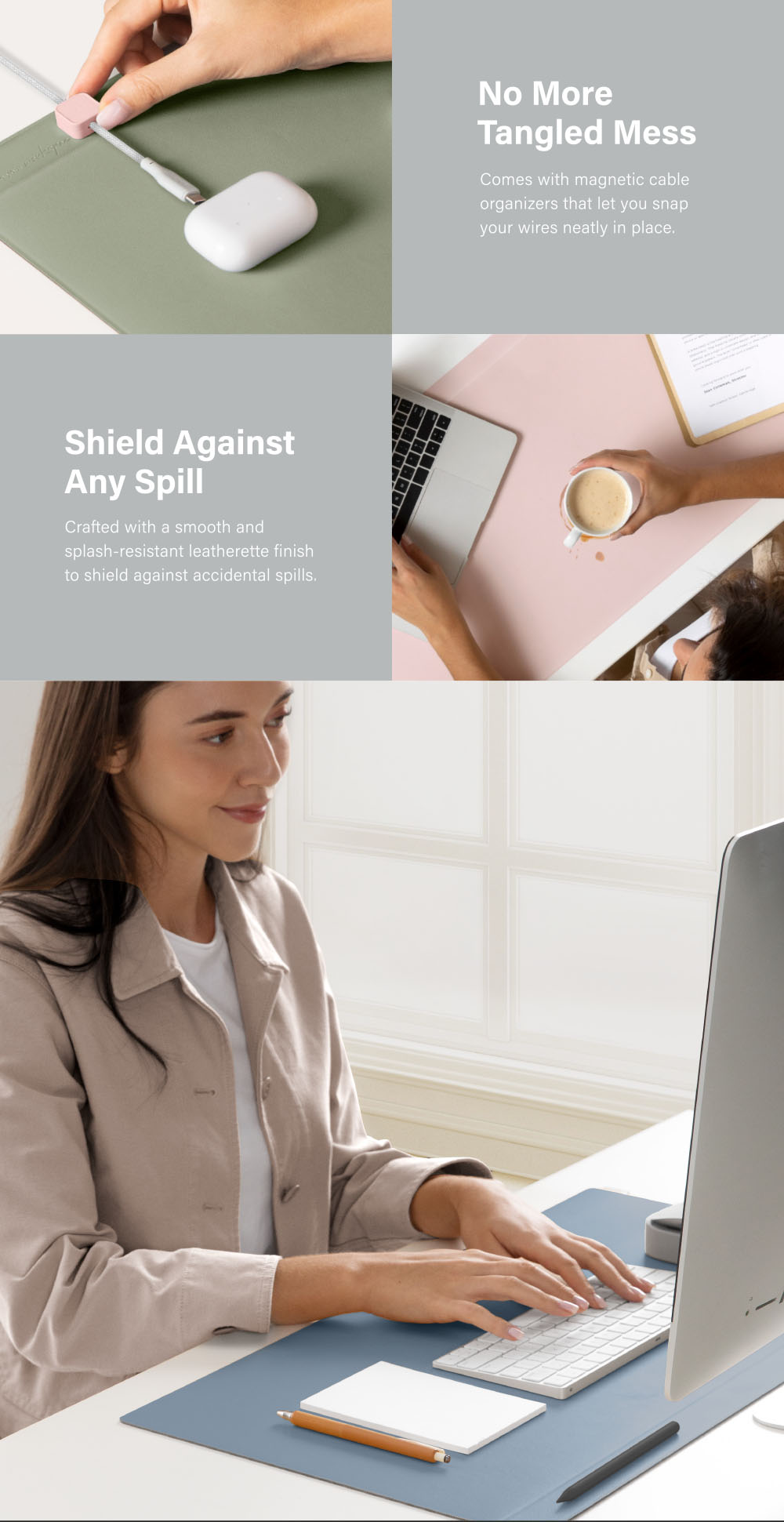 Uniq Hagen Reversible Smart Organizer Desk Mat – Midnight (Midnight ...